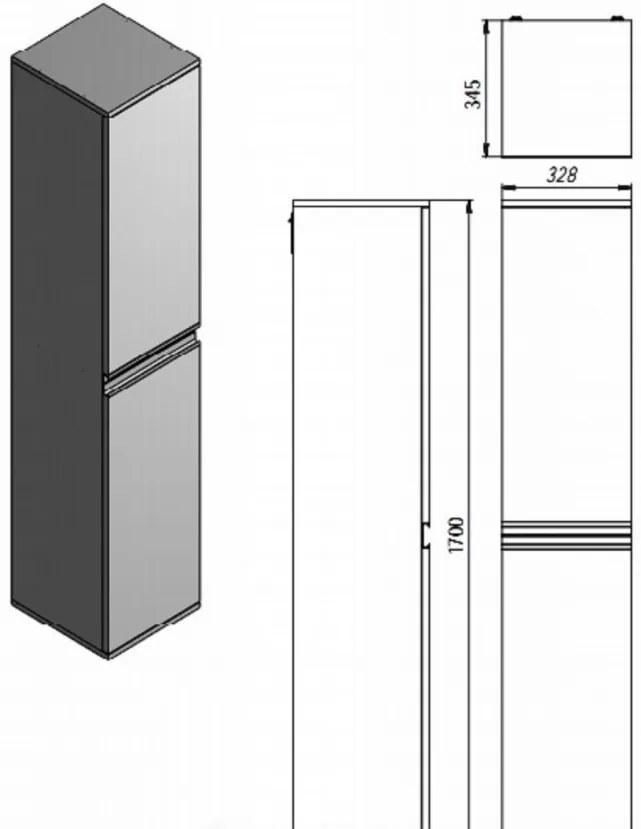 Lavedo Savona 170 vysoká závěsná skříňka do koupelny