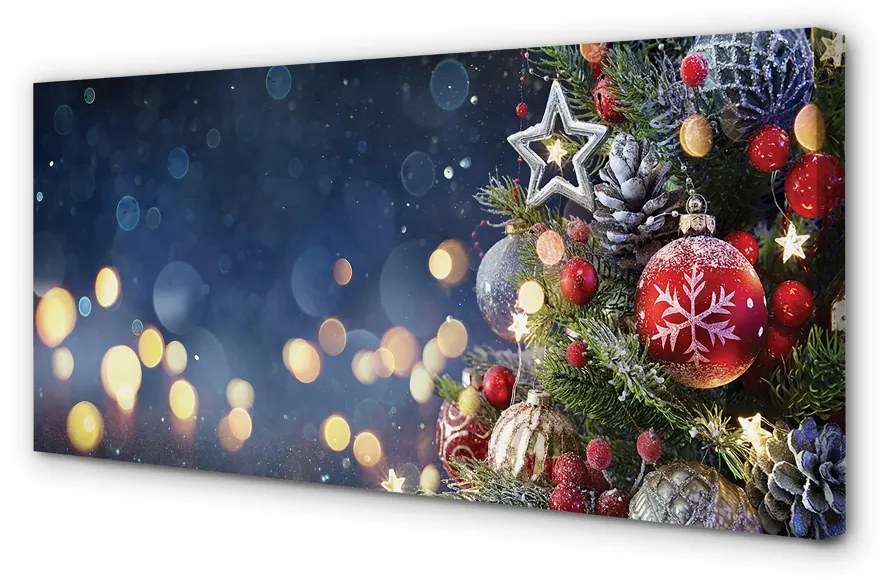 Obrazy na plátně Vánoční strom dekorace sníh 100x50cm