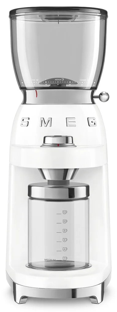 Mlýnek na kávu Smeg 50's style CGF01WHEU / 150 W / lesklá bílá