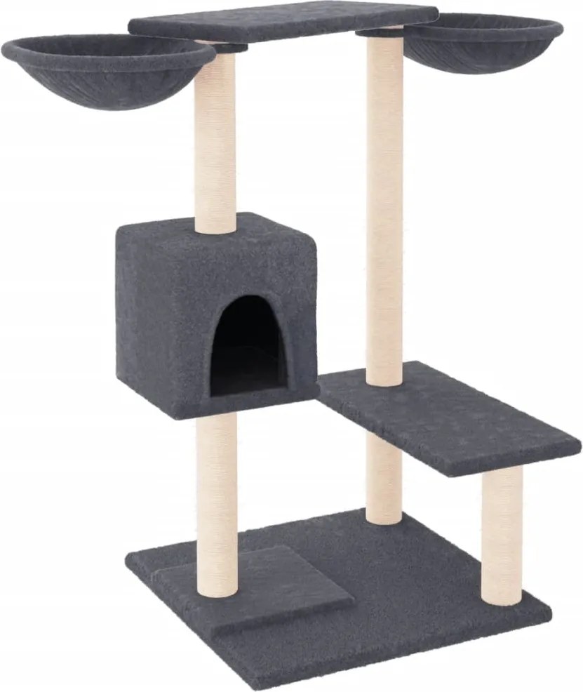 Škrabadlo pro kočky se škrabacími sloupky tmavě šedé 82 cm 171761