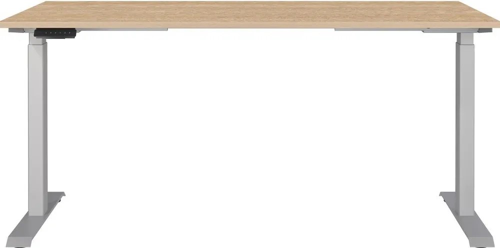 Polohovací pracovní stůl s elektricky nastavitelnou výškou s deskou v dubovém dekoru 80x160 cm Jet – Germania