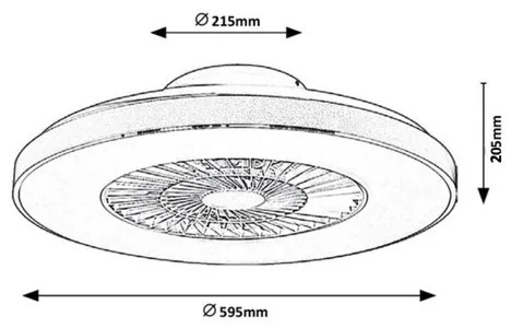 Rabalux - LED Stmívatelné stropní svítidlo s ventilátorem LED/40W/230V + DO