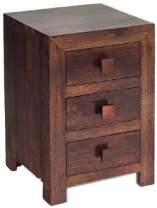 Furniture-nabytek - Masivní noční stolek se 3 zásuvkami - Guhyaka