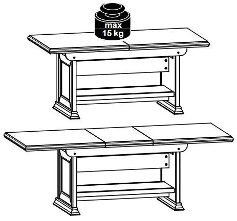 KENT konferenční stolek kaštan ELAST 130/170 Barva zboží: kaštan, Výška: 60,0;76, Šířka: 67