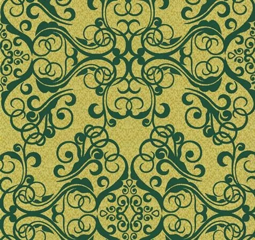 Vliesové tapety na zeď Caprice ornament zelený na zlatém podkladu - POSLEDNÍ KUS