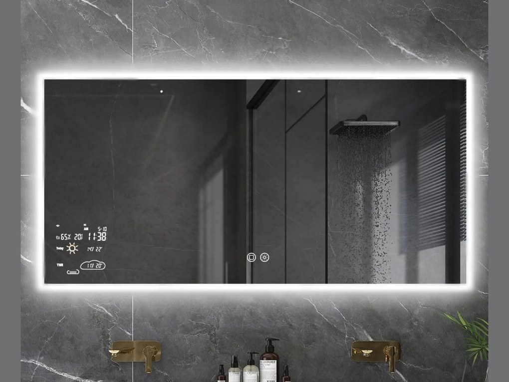 Chytré infrazrcadlo SMART MIRROR 350W | Výhřevnost 6,3 m2 | 100x60 cm | WiFi termostat | Dálkové ovládání | LED světlo | Zrcadlo na šířku