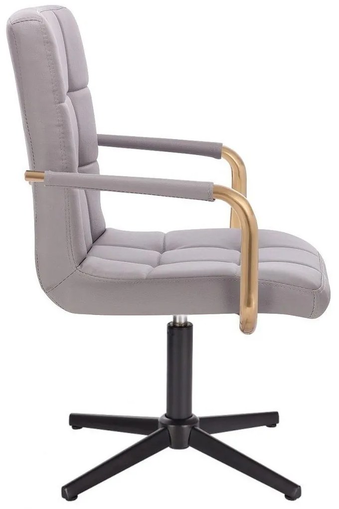 LuxuryForm DESIGN Otočná židle VERONA GOLD na černém kříži - šedá