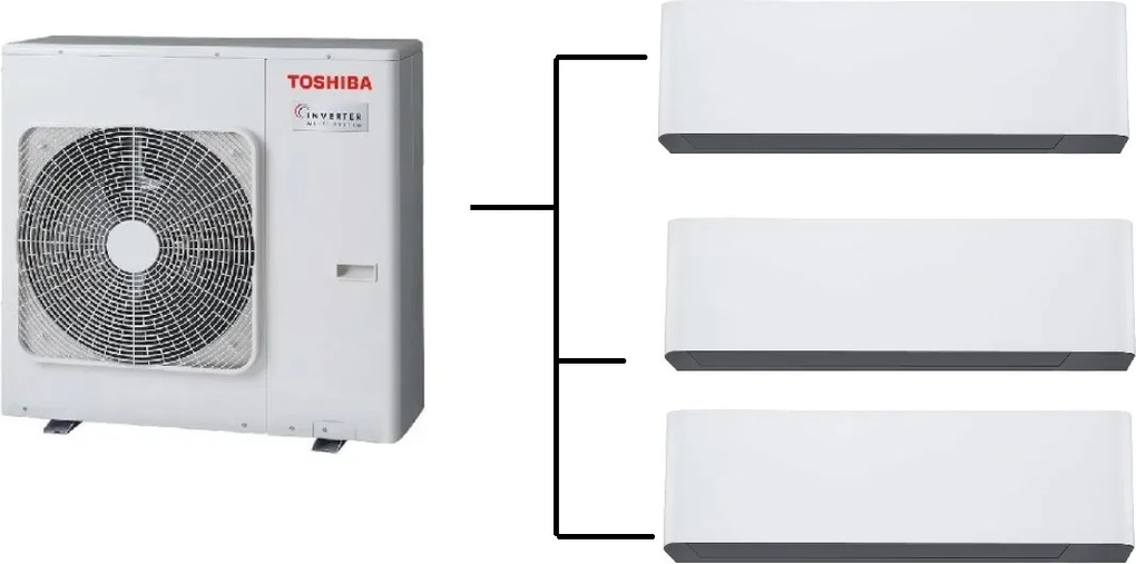 Klimatizace Toshiba Shorai Curve white 1+3 ( 2,5kW + 2,5kW + 3,5kW ) Multi-split R32
