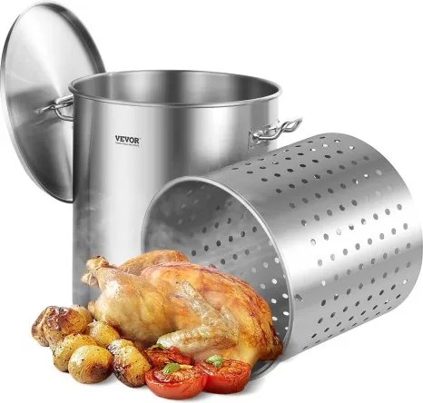 60,6 l Nerezový hrnec na vaření Kuchyňská omáčka hrnec s pokličkou na košík