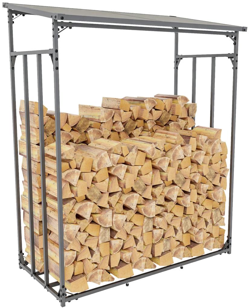 Přístřešek na palivové dřevo Ruston M ~ 165x70x130 cm, kov antracit