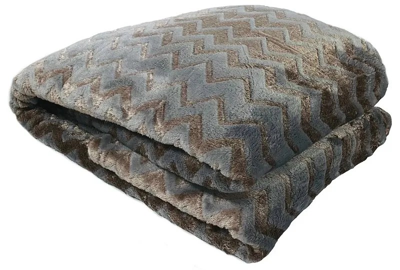 KARO Přehoz na postel z mikrovlákna 160x200 Zigzag grey 25