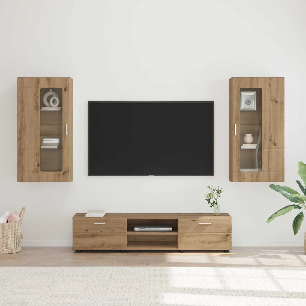 Sestava TV skříněk FLORIN 3 ks Artisanový dub Kompozitní dřevo 3397933