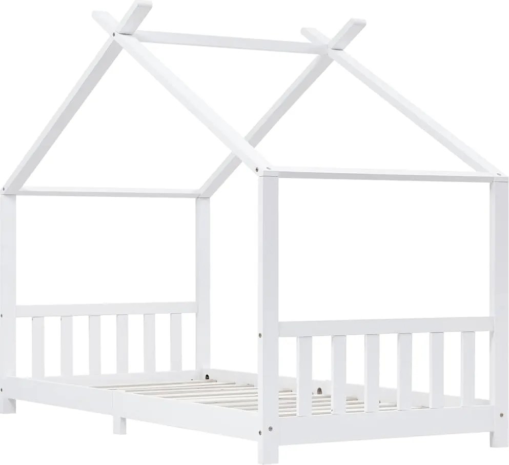 Rám dětské postele bílý masivní borové dřevo 90 x 200 cm 283369