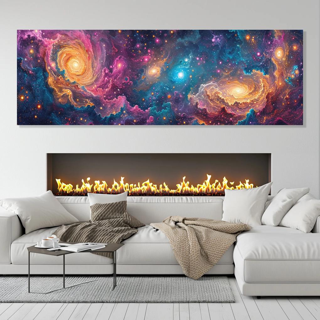 Obraz na plátně - Galaktické vlnění Astremis FeelHappy.cz Velikost obrazu: 180 x 60 cm