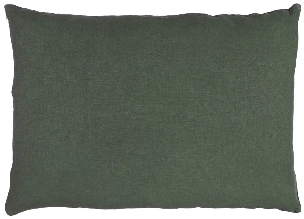 Ib Laursen Lněný povlak na polštář Myrtle Green 50 × 70 cm, zelená barva