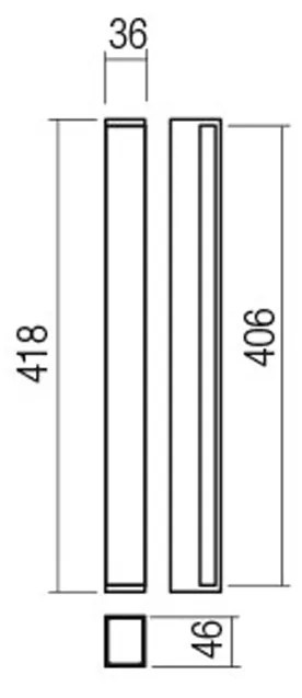 Redo 01-2761 nástěnné LED svítidlo Plot pískově černé, 13W, 3000K, 41cm