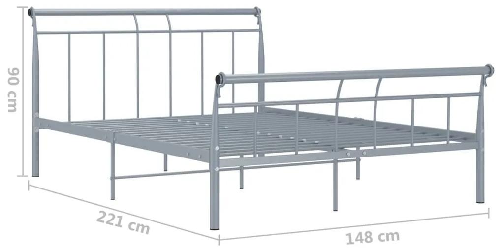 Rám postele šedý kov 140 x 200 cm,  325041