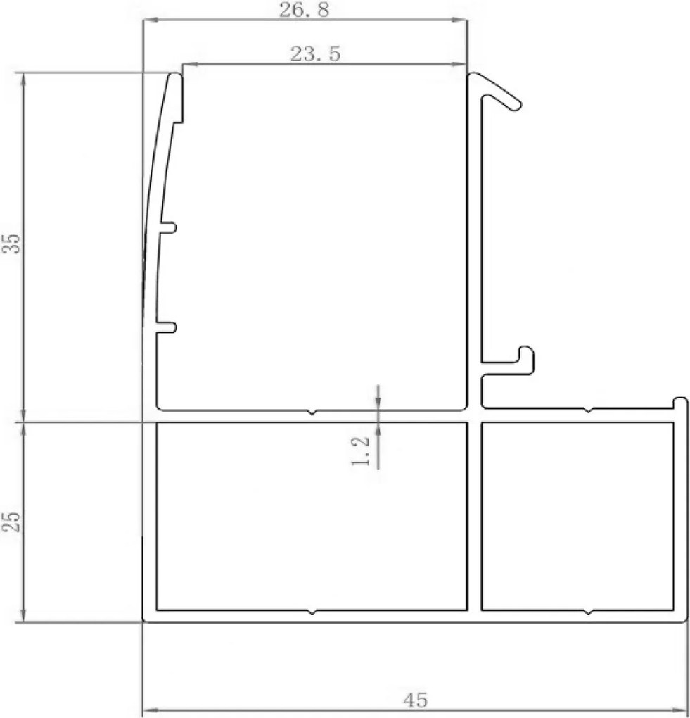 Gelco GOL25 nastavovací profil k sérii One, Legro