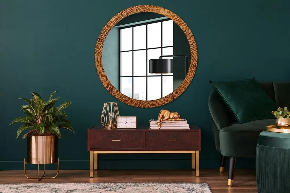 Kulaté dekorativní zrcadlo Dubové dřevo fi 100 cm