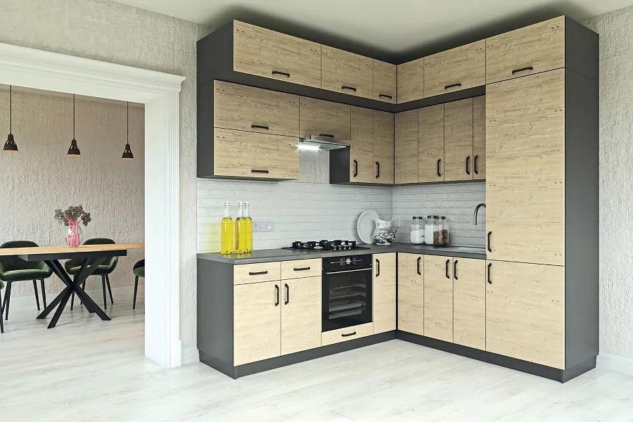 Casarredo - Komfort nábytek Rohová kuchyňská linka 230x230 HORLY R3PA dub přímořský/grafit