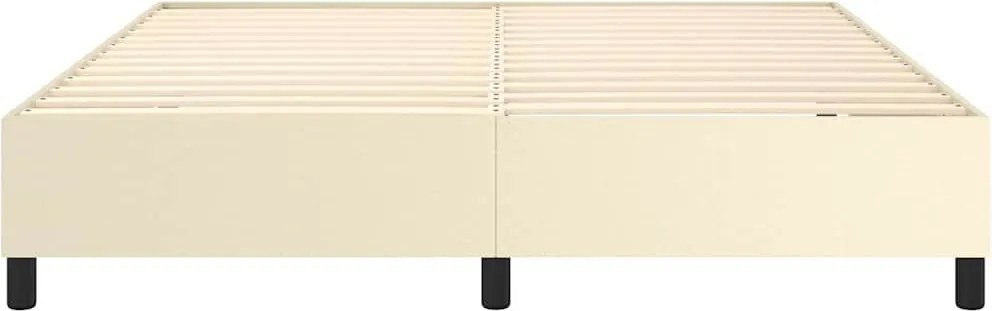 Rám postele s boxspringem krémový 160x200 cm umělá kůže 3121055