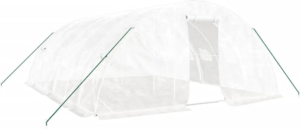 Skleník s ocelovým rámem bílý 30 m² 6 x 5 x 2,3 m 3188095