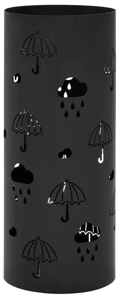 246804 vidaXL Stojan na deštníky Umbrellas ocelový černý