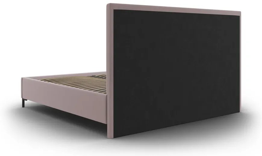 Světle růžová čalouněná dvoulůžková postel s úložným prostorem s roštem 180x200 cm Casey – Mazzini Beds