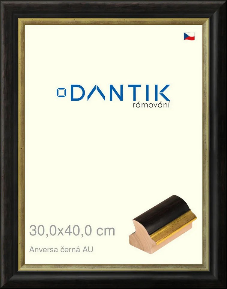 DANTIK rámeček 30x40 | ANIVERSA černá AU (Plexi Čiré)