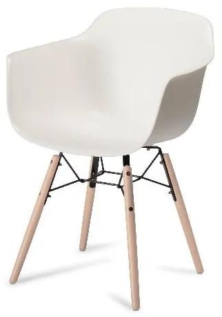 Bílá jídelní židle s nohami z bukového dřeva Furnhouse Jupiter