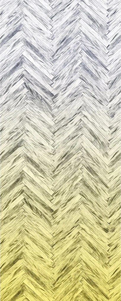 Komar Vliesová fototapeta Herringbone Yellow 100 x 250 cm