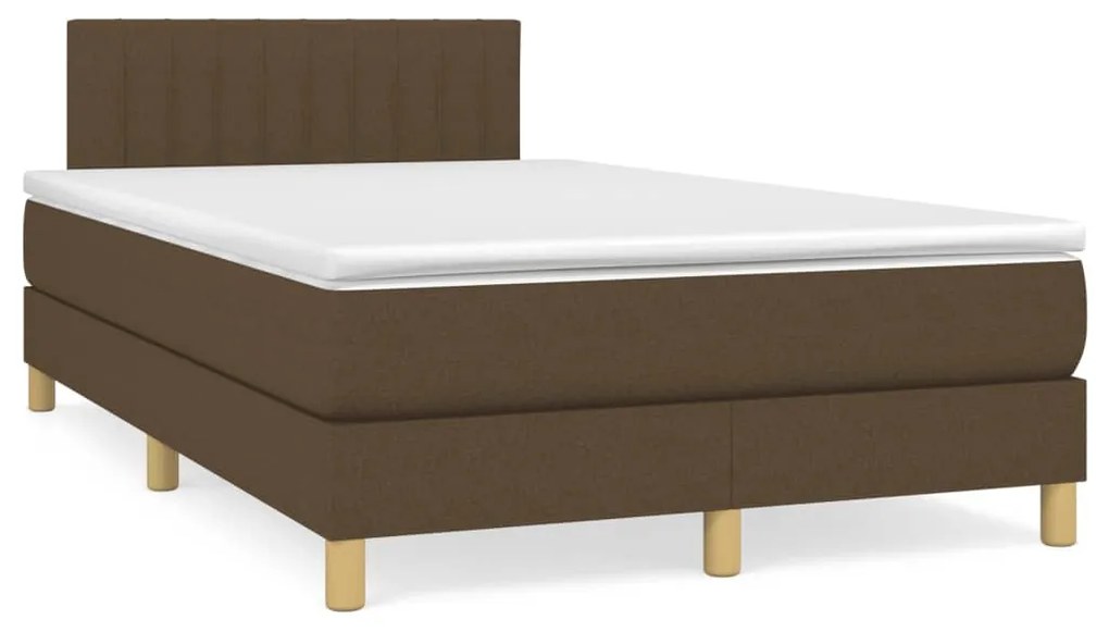 Box spring postel s matrací a LED tmavě hnědá 120x190 cm textil 3270105