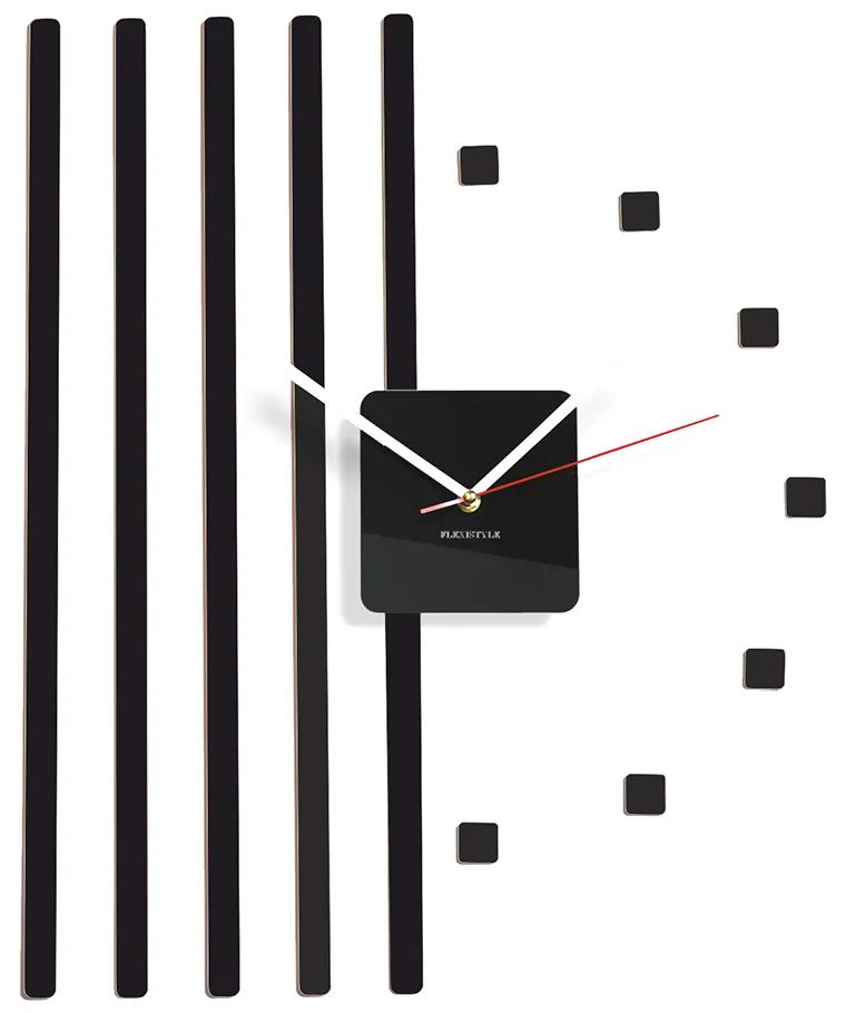 Dekorační a designové nalepovací hodiny na zeď Zrkadlová