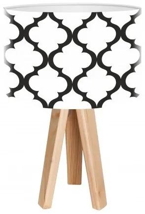 Timberlight Stolní lampa Nicety + bílý vnitřek + dřevěné nohy