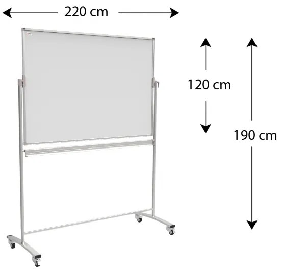 Mobilní tabule 220 x 120 cm ALLboards PREMIUM MOB2212