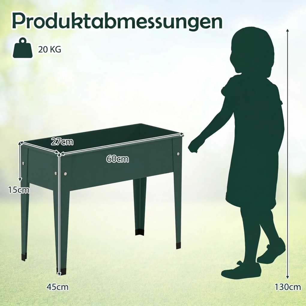 Costway Vyvýšený záhon kovový Vyvýšený zahradní záhon do 20 kg Květináč