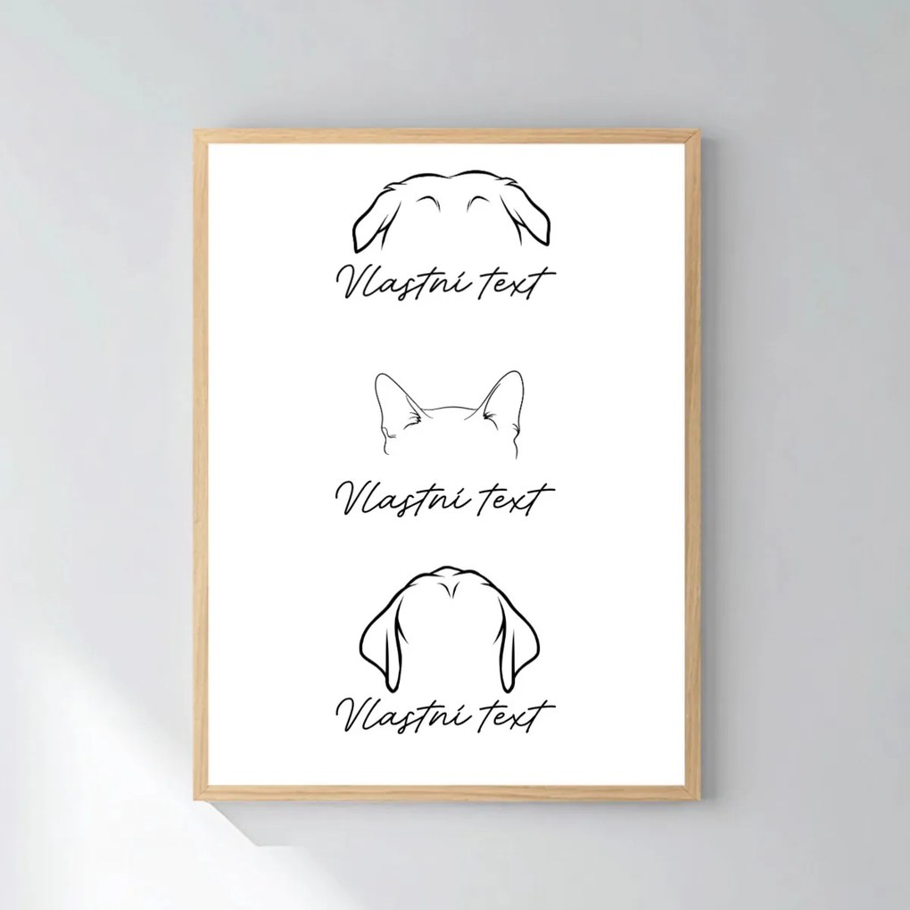 Personalizovaný magický fotoobraz v rámu - 30x40 - zvířecí ouška