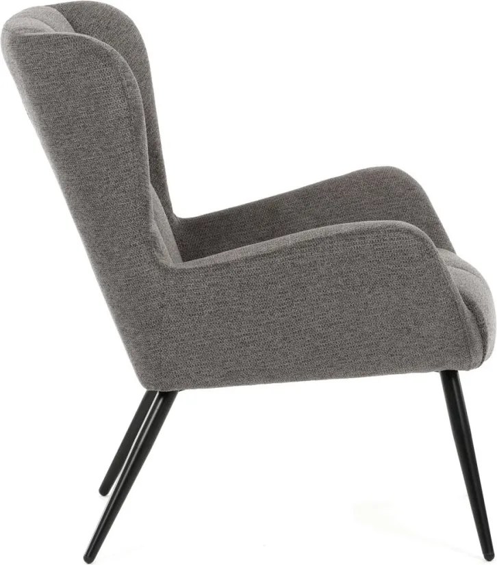 Křeslo ušák AK-H9206 GREY2, látka, šedá (74 x 86) cm