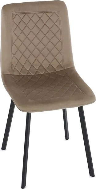 Elegantní jídelní židle NOX – cappuccino samet, černý kov Autronic