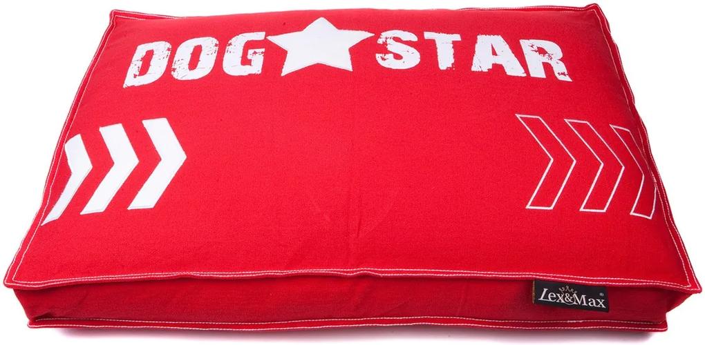 Lex & Max Luxusní potah na pelíšek pro psa Lex & Max Dog Star 90 x 65 cm | červený