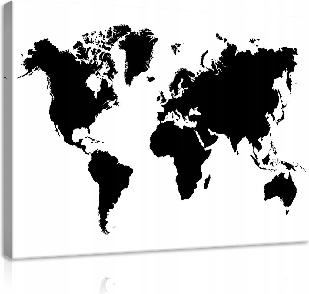 Obraz Mapa Světa Na Plátně Stěna Do Pokoje Pro Mládež Velký 100x70