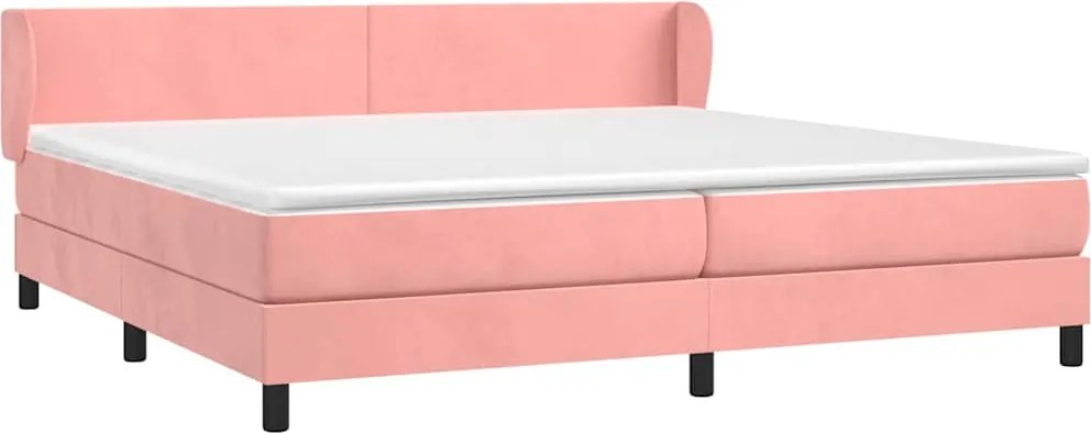 Box spring postel s matrací růžová 200x200 cm samet 3127396