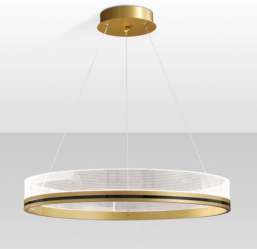 Toolight, LED závěsné svítidlo 60cm APP1190-CP, zlatá, OSW-40020