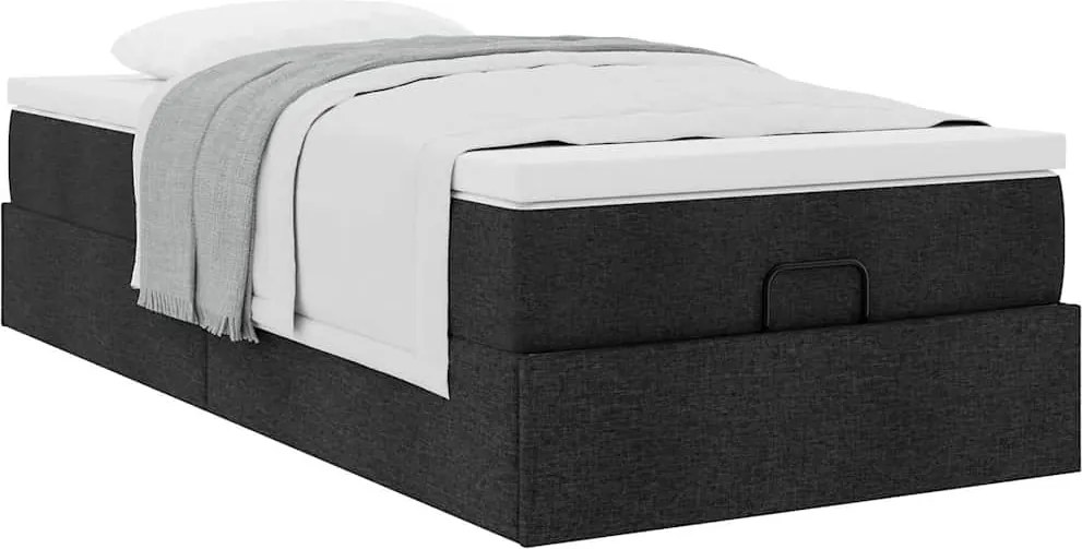 Osmanský rám postele s matrací černá 90x190cm textil 3311073