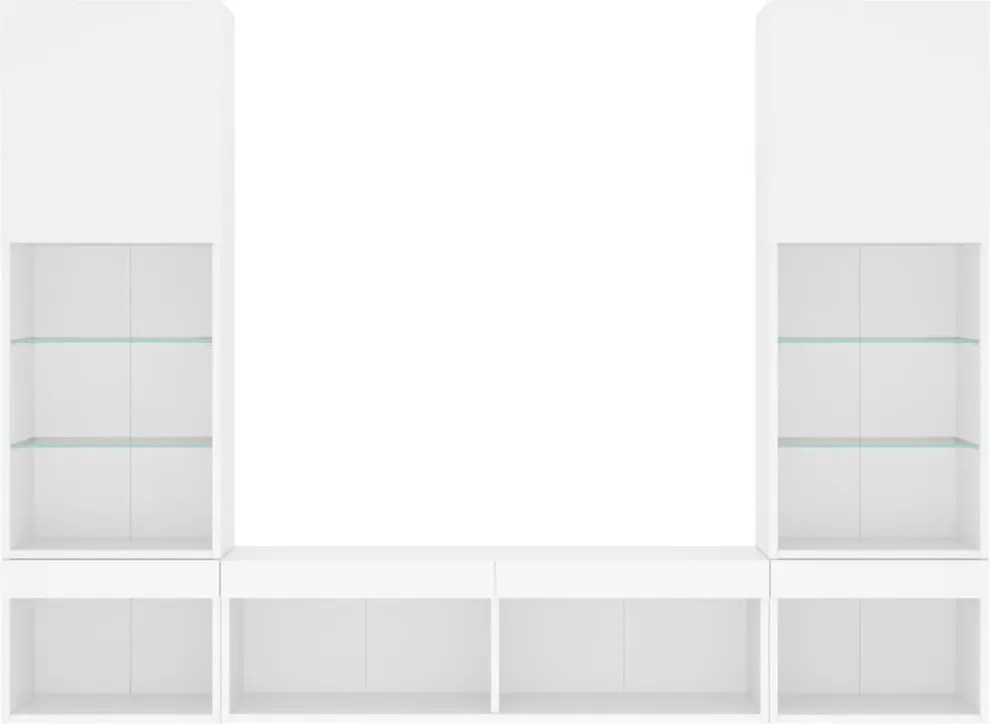 5dílná obývací stěna s LED osvětlením bílá kompozitní dřevo 3216690