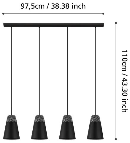 Eglo 99545 - Lustr na lanku CANTERRAS 4xE27/40W/230V