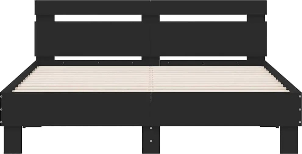 Rám postele s čelem a LED osvětlením černý 140 x 200 cm 3207547