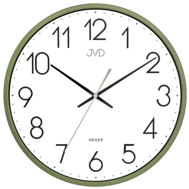 JVD Zelené nástěnné tiché netikající hodiny JVD HX8016.3
