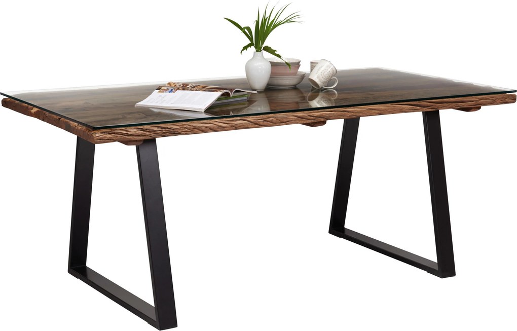 XXXLutz JÍDELNÍ STŮL, recyklované dřevo, přírodní barvy, černá, 190/95/76 cm Ambia Home - Jídelní stoly - 001609000201
