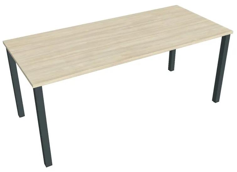 Stůl jednací rovný 180 cm - Hobis Uni UJ 1800 Dekor stolové desky: akát, Barva nohou: černá